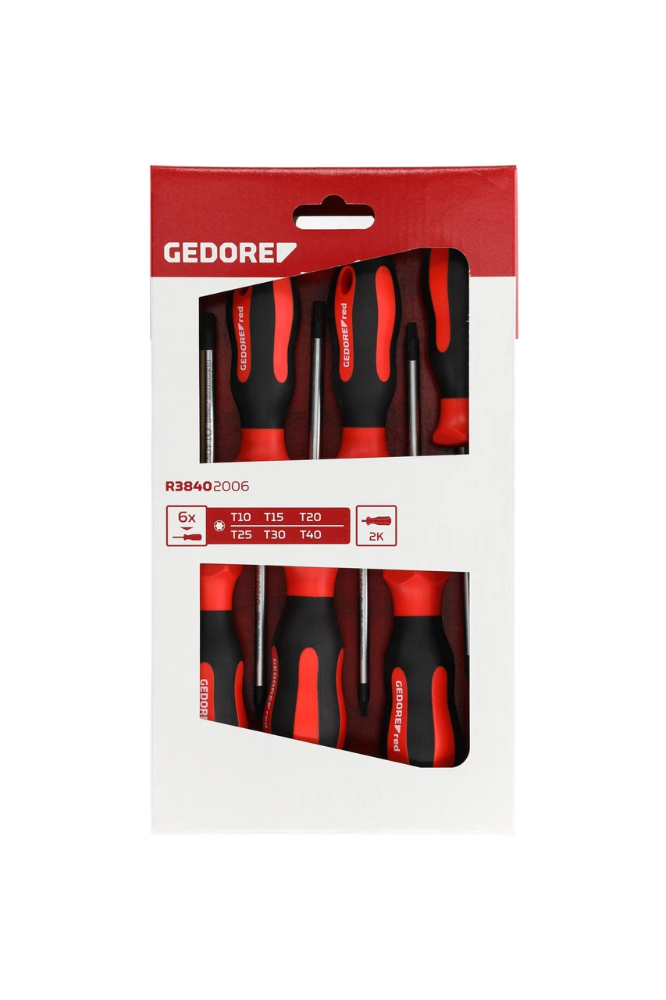 GEDORE RED 2-comp schroevendraaierset Torx T10-40 6-delig (R38402006 ...
