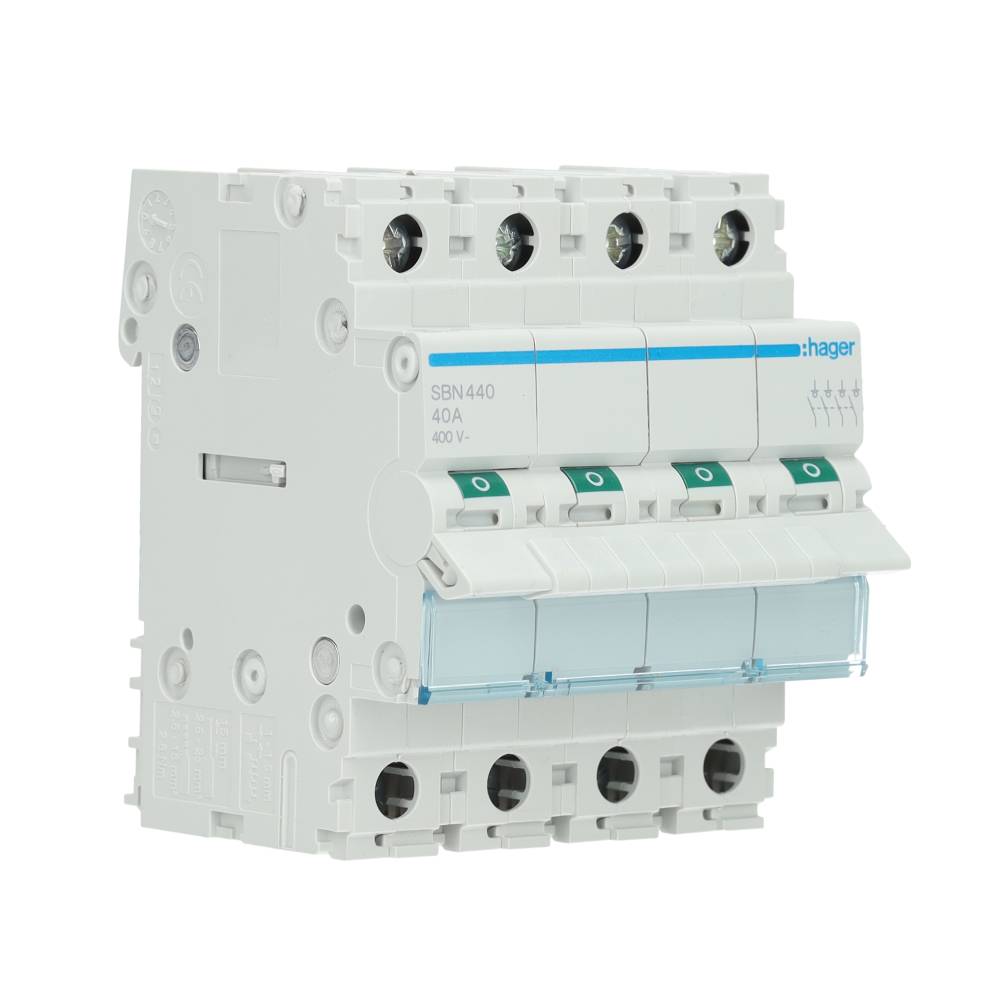 Hager hoofdschakelaar 4P 40A (SBN440) | Groepenkastbestellen