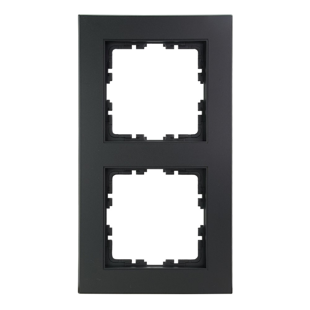 EMhub Quadro55 (by Kopp) afdekraam 2-voudig - zwart mat (4088089) | Groepenkastbestellen