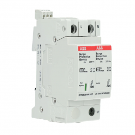 ABB Componenten overspanningsbeveiliging type 2 1-polig+nul met meldcontact (OVR T2 1N 40-275 P ...