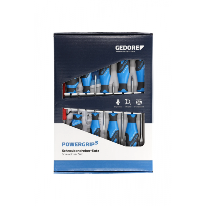 GEDORE 3-comp schroevendraaierset SL+PH met spanningszoeker 10-delig (2150-2160 PH-010 ...
