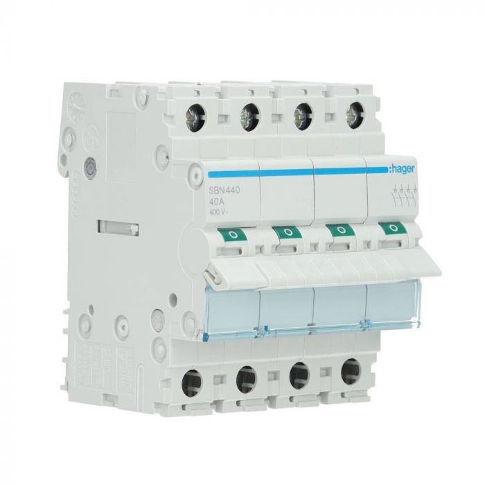 Hager hoofdschakelaar 4P 40A (SBN440) | Groepenkastbestellen