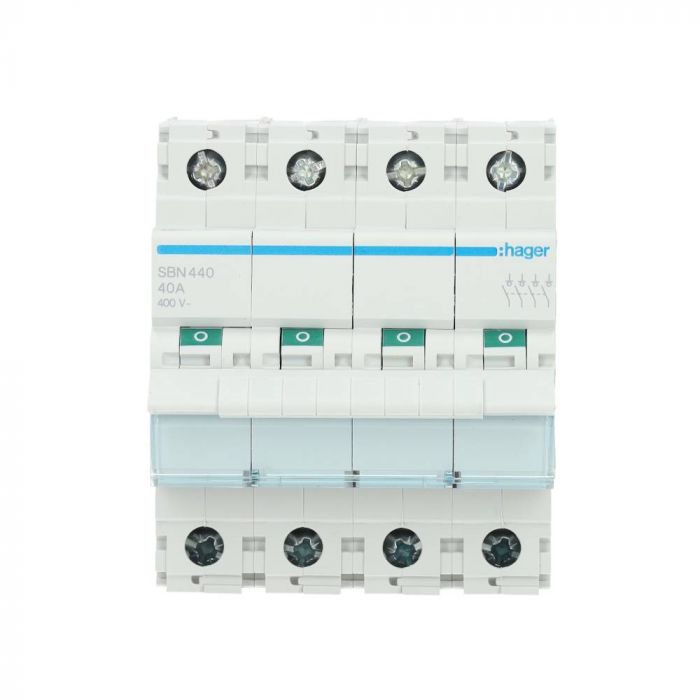 Hager hoofdschakelaar 4P 40A (SBN440) | Groepenkastbestellen