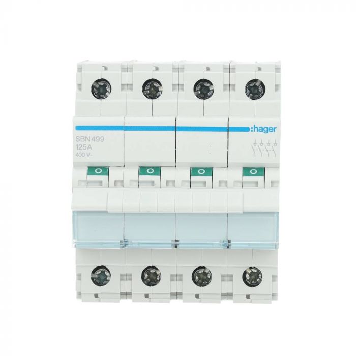 Hager hoofdschakelaar 4-polig 125A (SBN499) | Groepenkastbestellen
