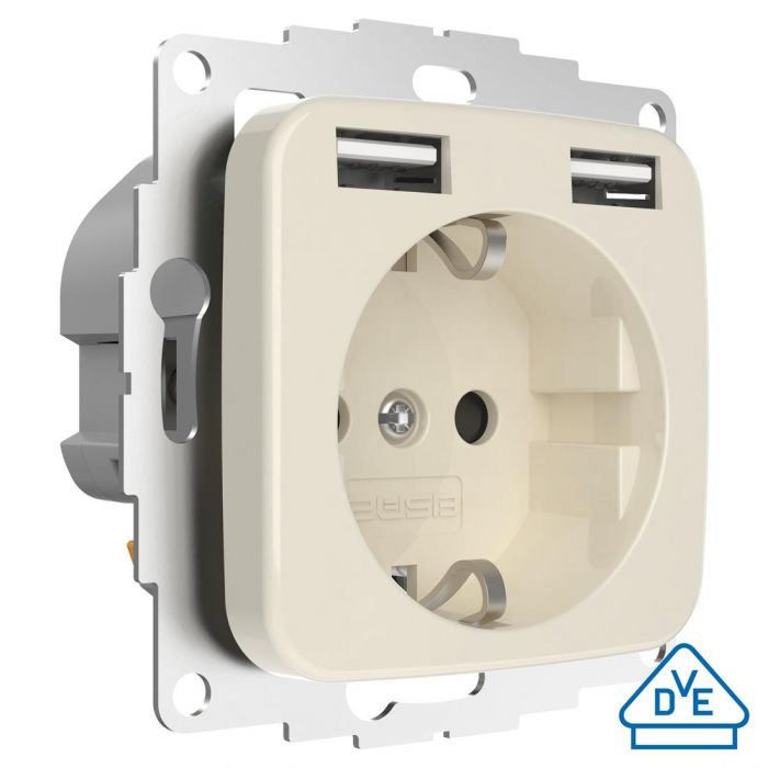 2USB universeel stopcontact met 2x USB 55x55 InCharge Pro SI EU 12W 2 ...