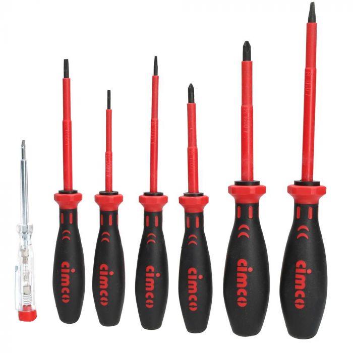 Cimco schroevendraaierset sleuf + PH VDE 1000V 7-delig (117800) | Groepenkastbestellen