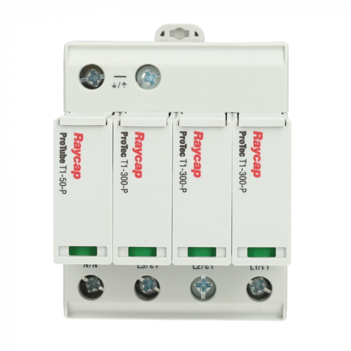 Raycap overspanningsbeveiliging type 1+2 TT/TN-S (Protec T1-300-3+1-R) | Groepenkastbestellen