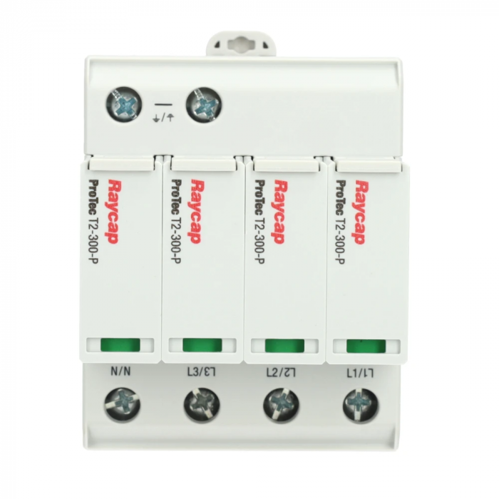 Raycap overspanningsbeveiliging type 1+2 TN-S (Protec T1-300-4+0-R) | Groepenkastbestellen